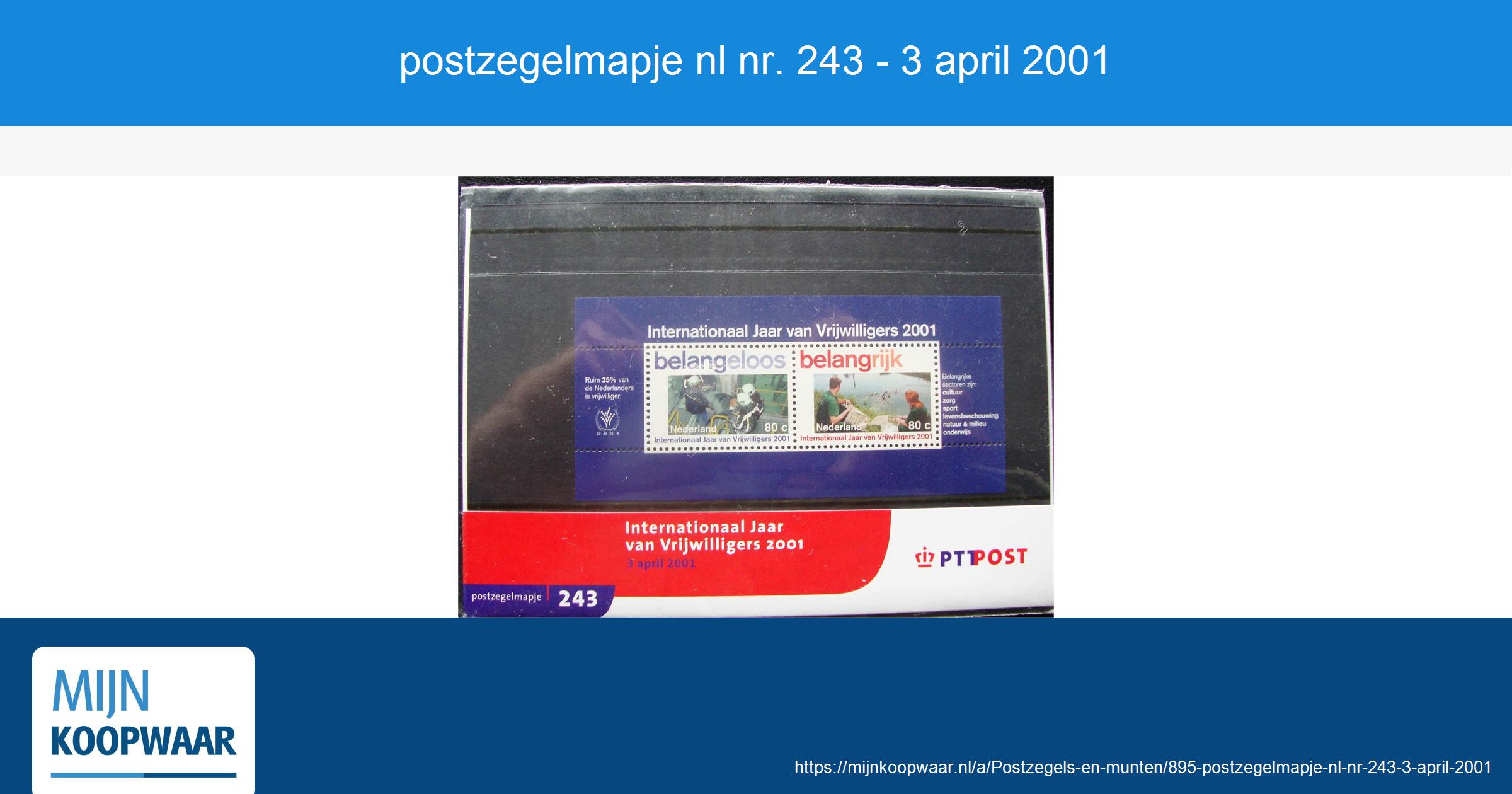 postzegelmapje nl nr. 243 - 3 april 2001 - MijnKoopwaar.nl