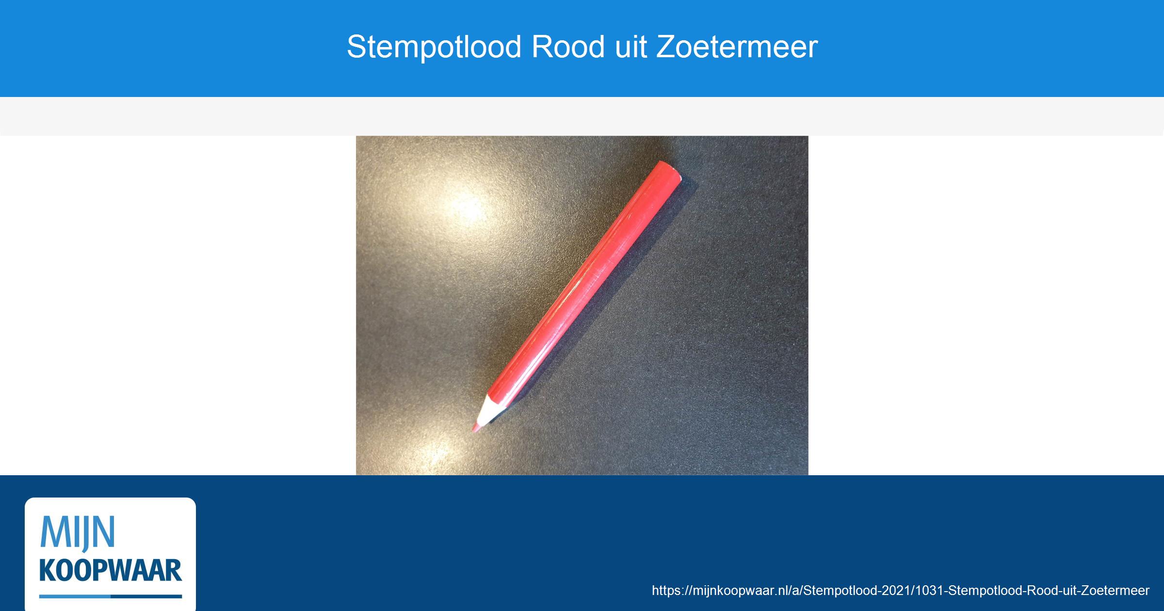 Stempotlood Rood uit Zoetermeer - MijnKoopwaar.nl
