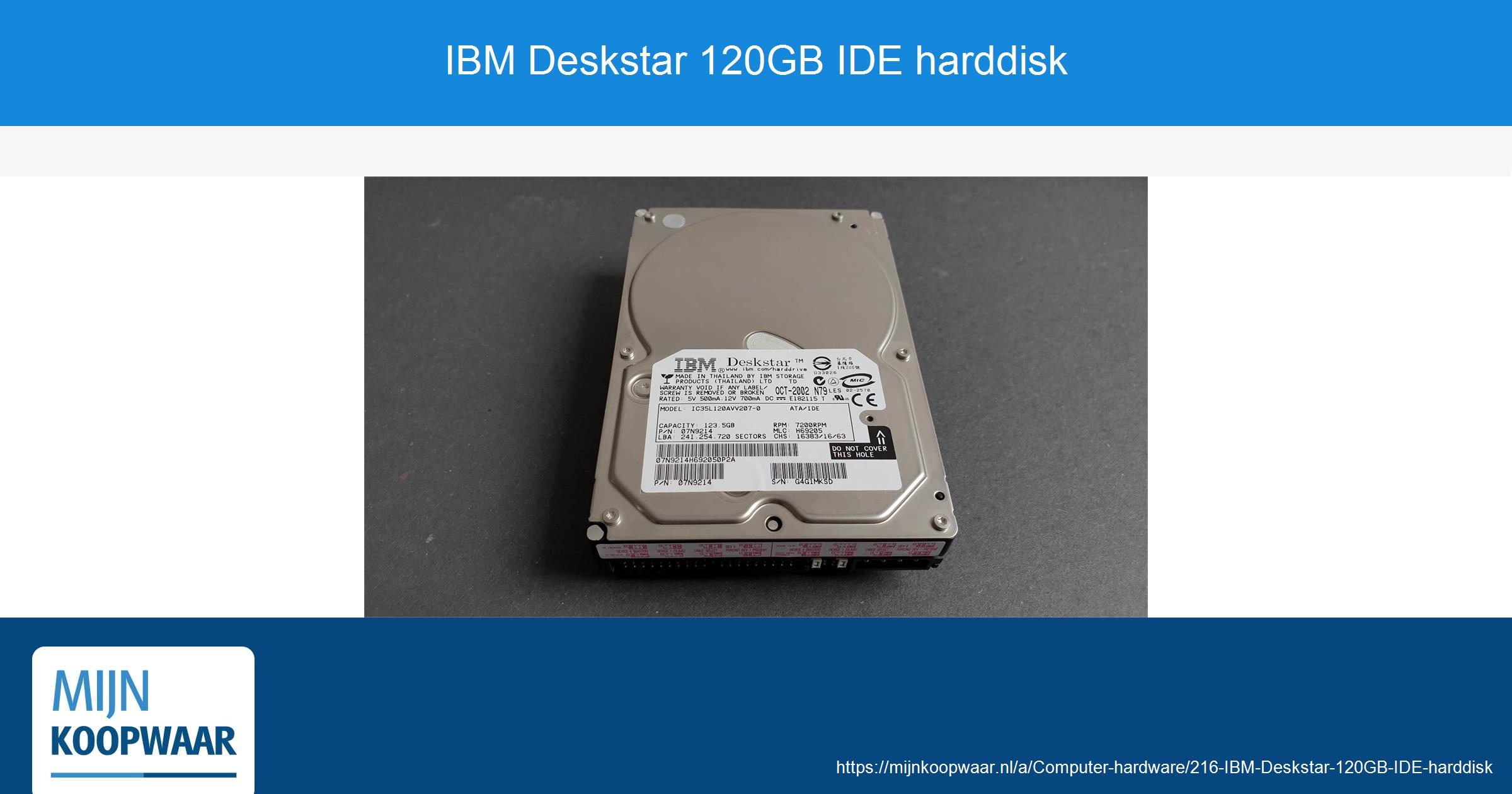 IBM Deskstar 120GB IDE harddisk - MijnKoopwaar.nl