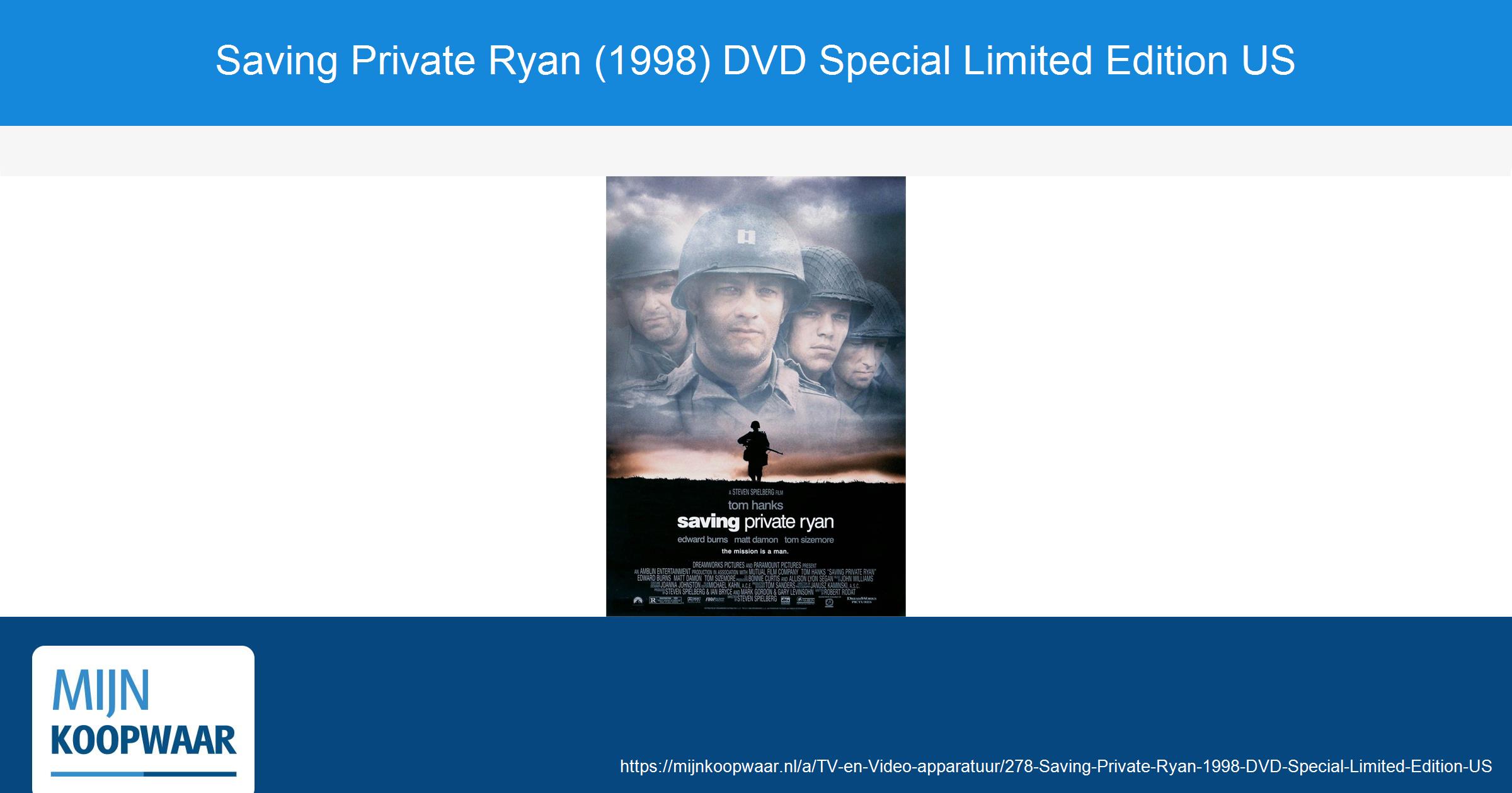 Saving Private Ryan (1998) DVD Special Limited Edition US - MijnKoopwaar.nl